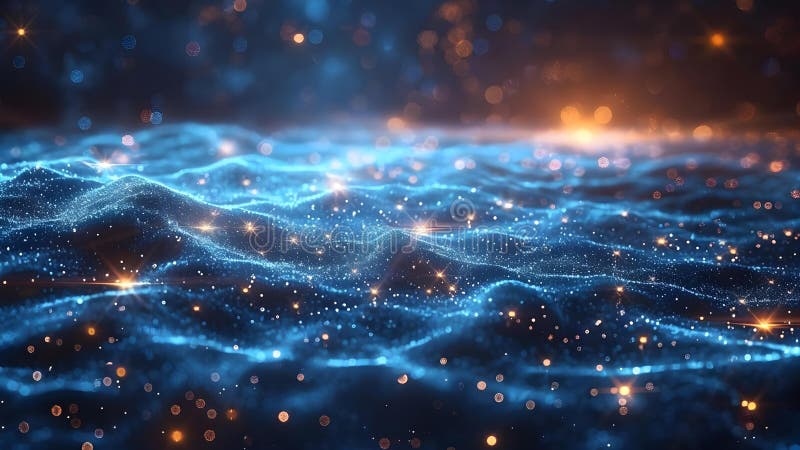 Dark Blue Cyberspace Background with Big Data and Security Themes ...