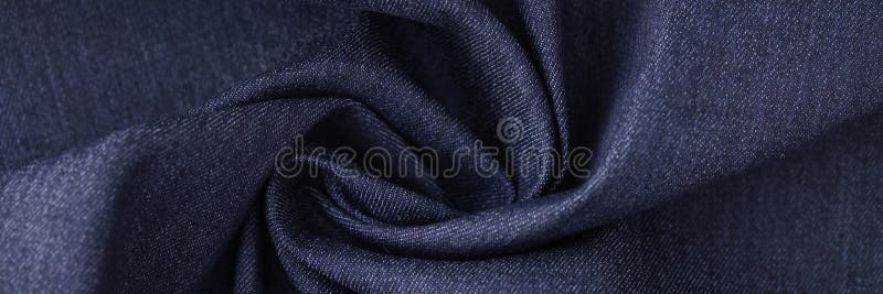 Dark Blue Dense Fabric for Suits Sewing Upper View Stock Image - Image ...