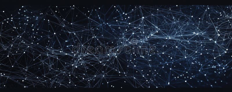 Dark Blue Digital Background Showcasing a Complex Network of ...
