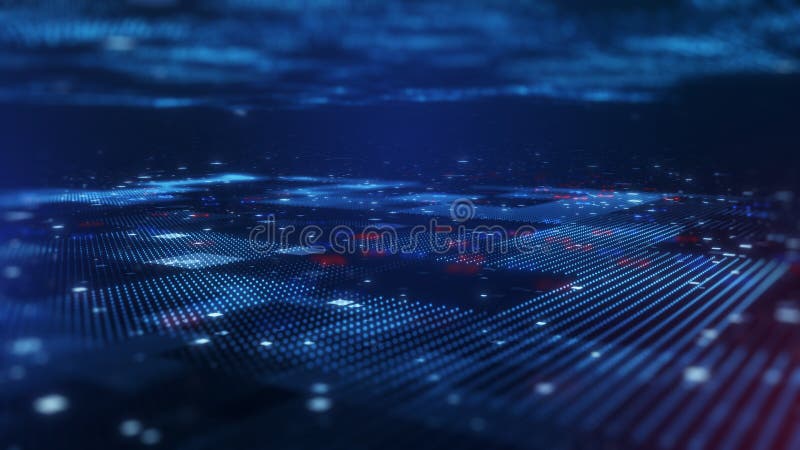 Dark Blue Digital Data Network Connections Concept, Finance Technology ...