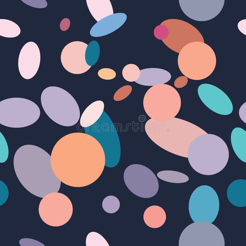 Dark Blue Dot Pattern, Random Geometric Shapes, Vector Repeat Tile ...
