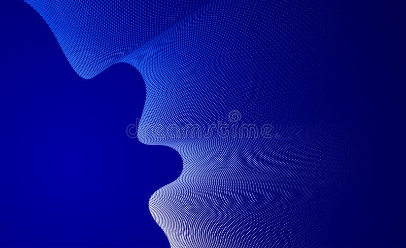 Dark Blue Dots in 3D Perspective Vector Abstract Background, Multimedia ...