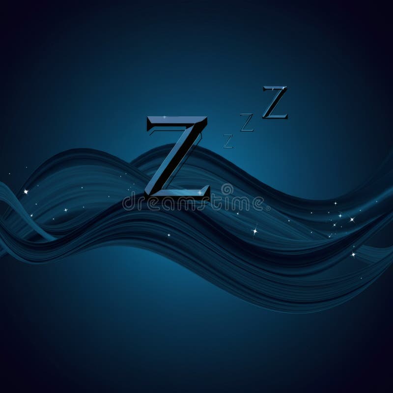Dark Blue Dreamy Nightscape with Floating Z Typography Symbolizing ...