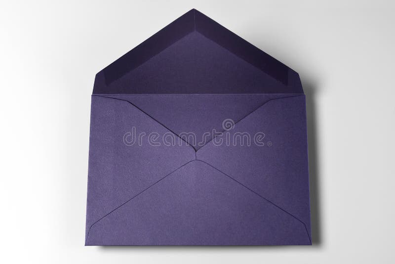 Dark Blue Empty Envelope Over Grey Background Stock Photo - Image of ...