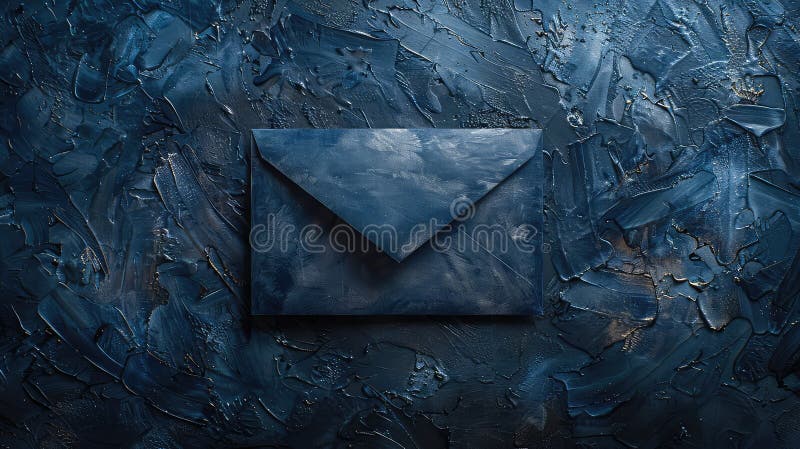 Dark Blue Envelope on Textured Surface Stock Image - Image of sleek ...