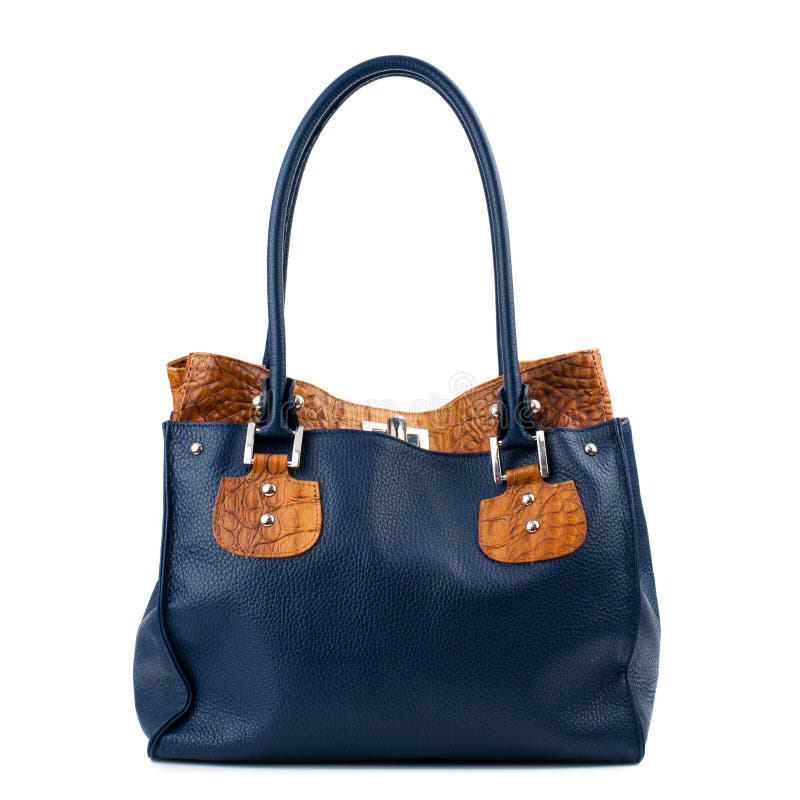 204 Dark Blue Female Handbag Isolated White Background Stock Photos ...