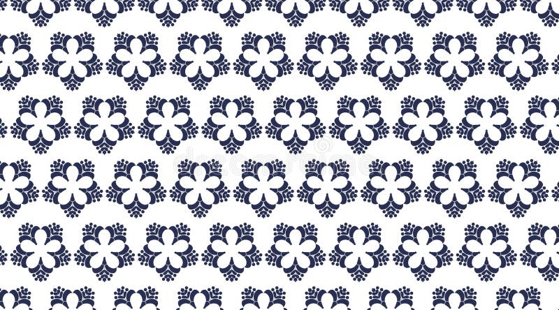 A Dark Blue Floral Border Repeat Pattern Stock Vector - Illustration of ...