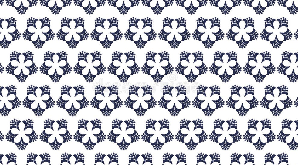 A Dark Blue Floral Border Repeat Pattern Stock Vector - Illustration of ...
