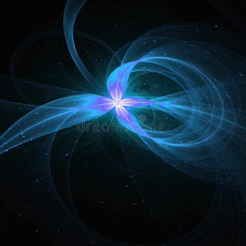 Dark Blue Flower with Curve, Digital Artwork Stock Illustration ...