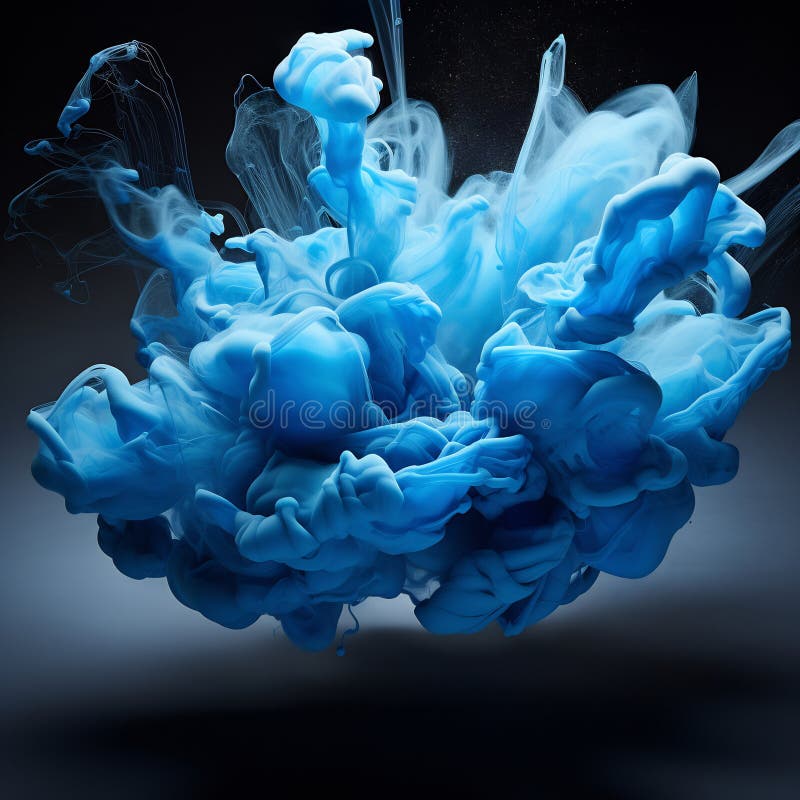 Dark Blue Fluid in Motion Underwater with Black Background Stock Photo ...