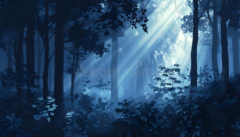 Dark blue forest stock illustration. Illustration of fall - 311601135