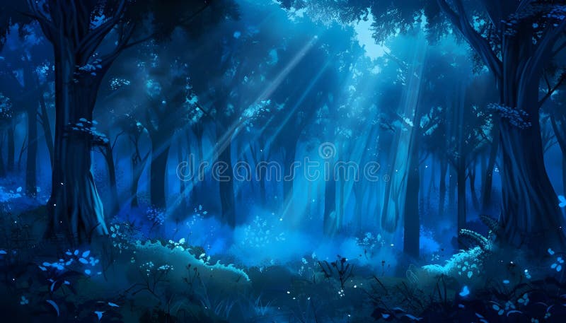 Dark blue forest stock illustration. Illustration of wood - 311601125