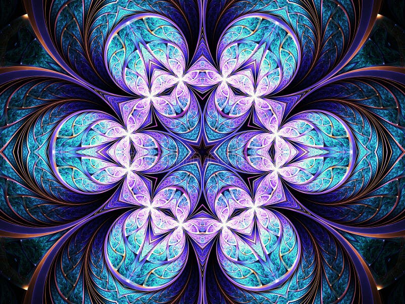 Dark Blue Fractal Flower Or Butterfly Stock Illustration Illustration