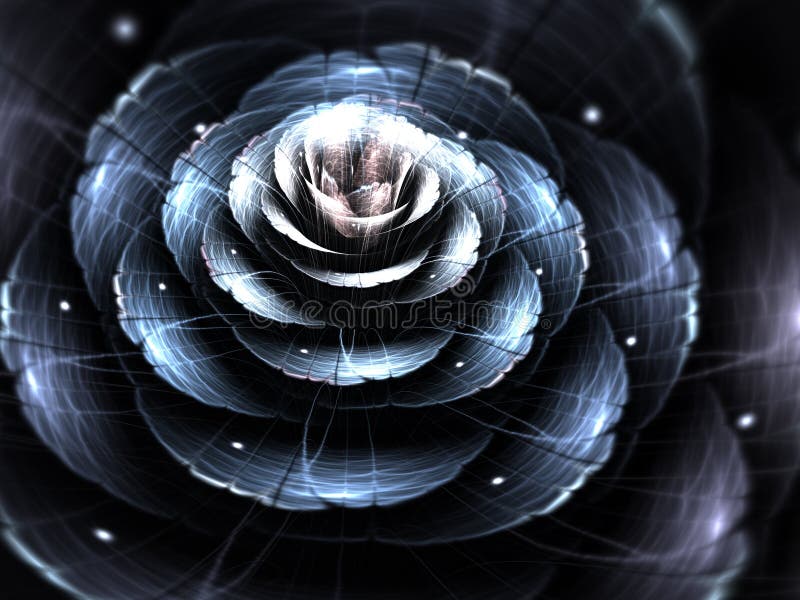 Dark Blue Fractal Flower Stock Illustration Illustration Of Decoration