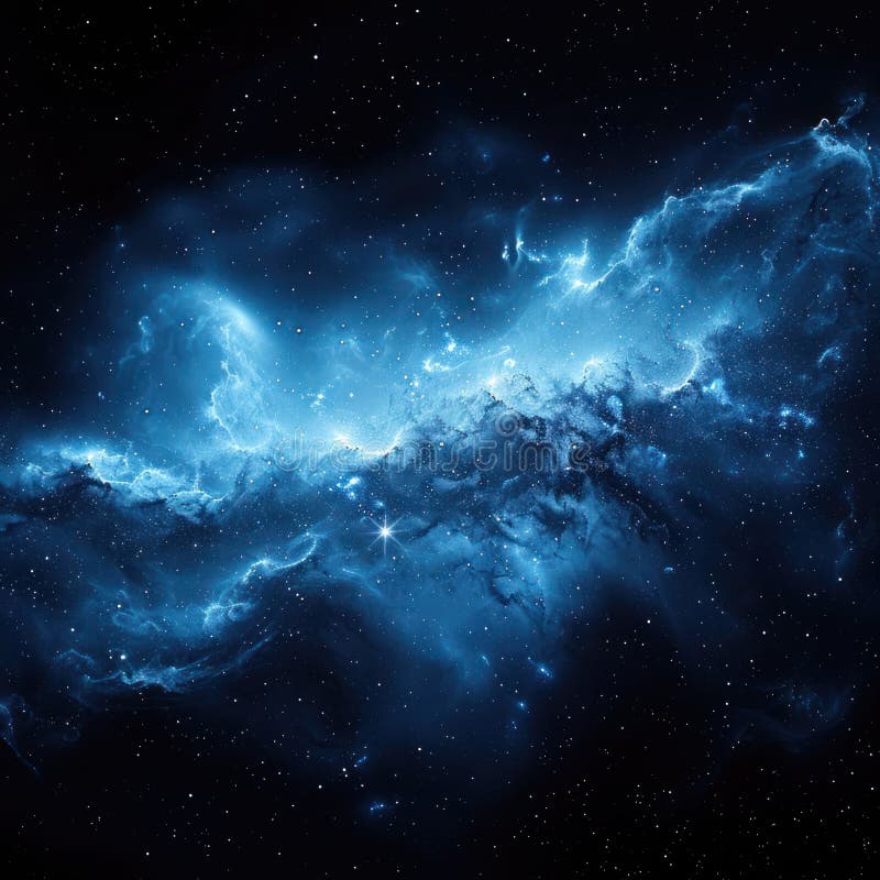 Dark Blue Galaxy in Space - Astronomy Science Illustration of Abstract ...