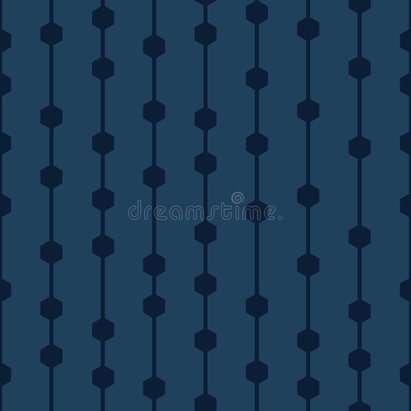 Dark Blue Geometric Vector Pattern, Seamless Repeat, Vertical Stripes ...
