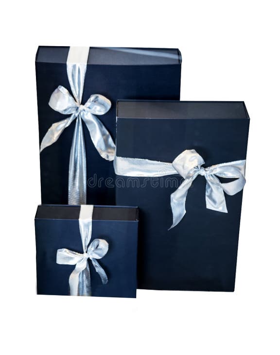 Dark Blue Gift Boxes Packaging Stock Photo - Image of package, fathers ...