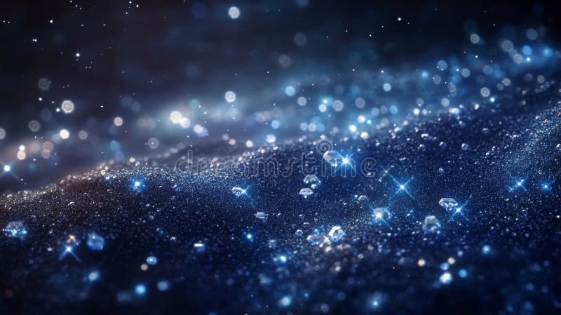 Dark Blue Glitter Texture with Sparkling Particles Stock Illustration ...