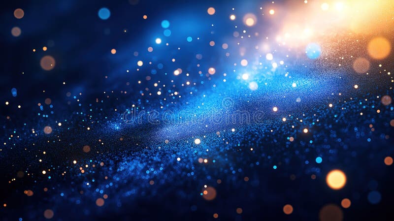 Dark Blue and Glow Particle Abstract Background Stock Illustration ...