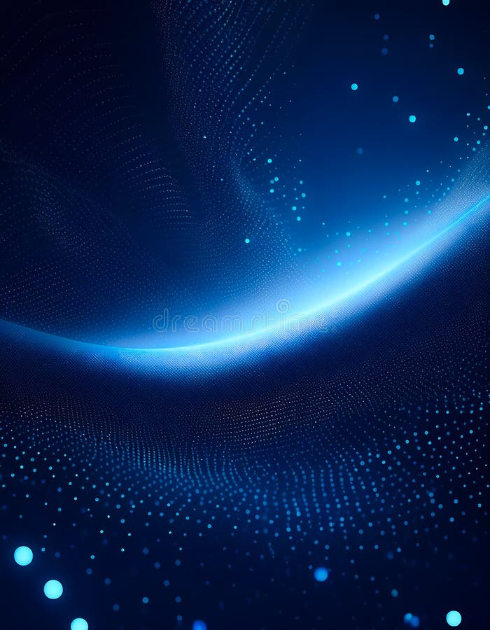 Dark Blue and Glow Particle Abstract Background. Technological ...