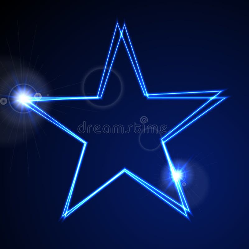 Dark Blue Glowing Neon Abstract Star Background Stock Vector ...