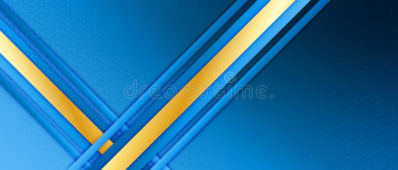 Dark Blue and Gold Banner Design Stock Illustration - Illustration of ...
