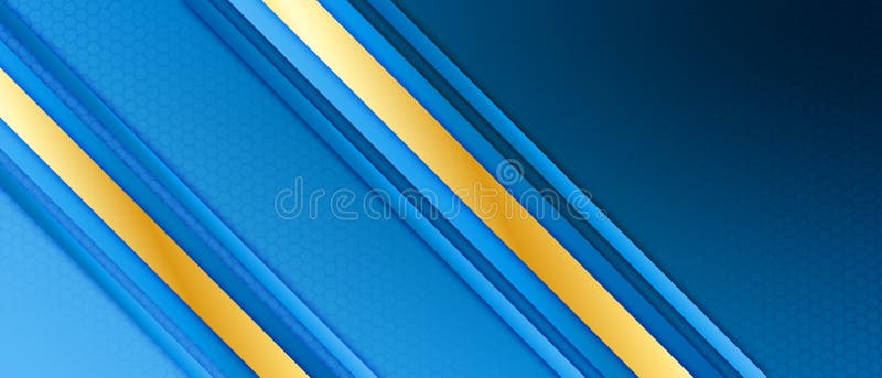 Dark Blue and Gold Banner Design Stock Illustration - Illustration of ...
