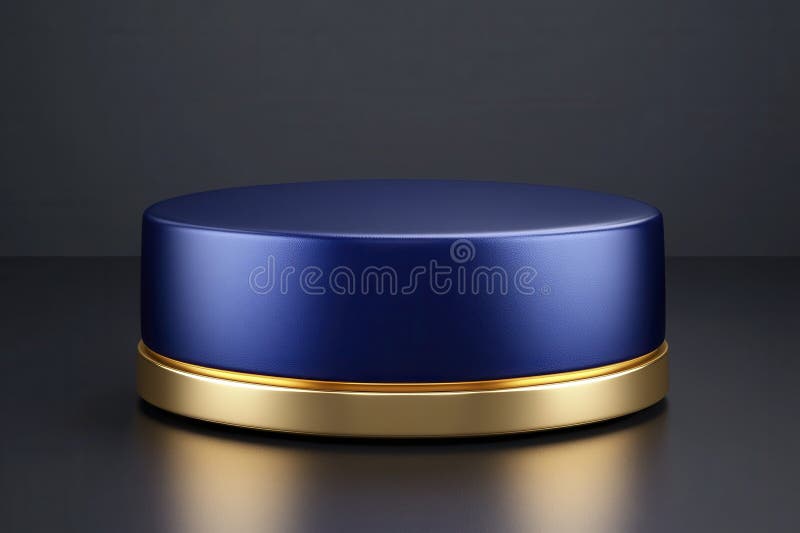 Dark Blue and Gold Cylindrical Podium Stock Illustration - Illustration ...