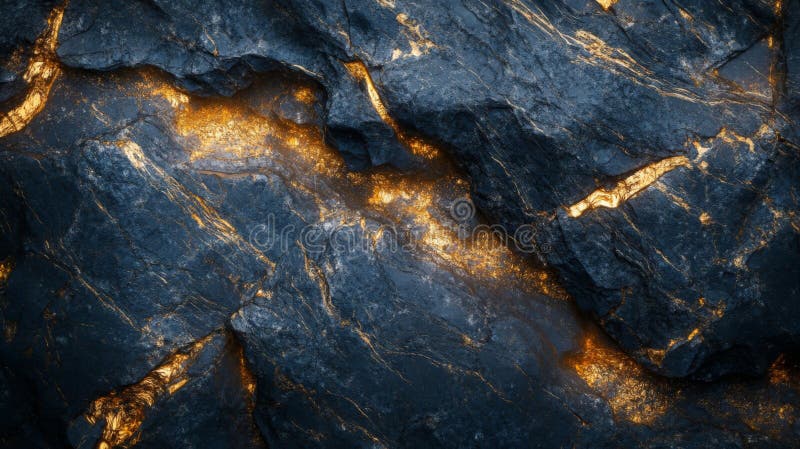 Dark Blue and Gold Glittering Rock Texture Stock Illustration ...