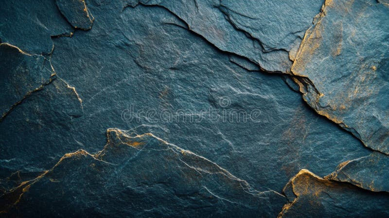 Dark Blue and Gold Textured Slate Rock Surface Stock Illustration ...