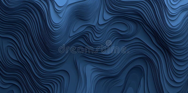 A Dark Blue Gradient Abstract Background with Fluid Curve Textures in ...