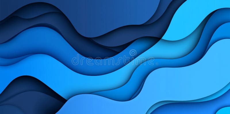 Dark Blue Gradient Abstract Watercolor Background with Fluid Curved ...