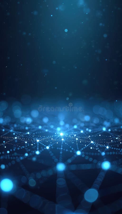 Dark Blue Gradient Background Features Interconnected Dots Evoking ...