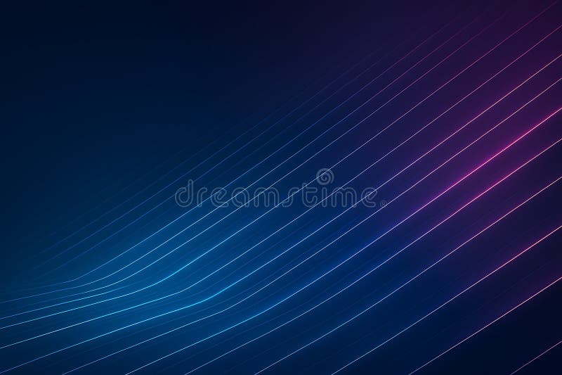 Abstract Diagonal Neon Lines Flowing Across a Dark Blue Gradient ...
