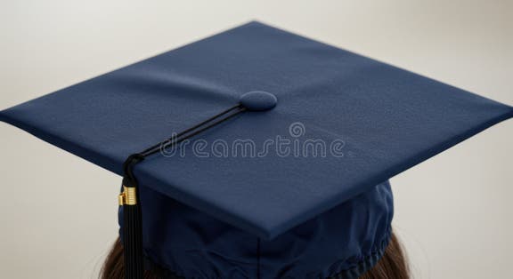 Dark Blue Graduation Cap Close Up Stock Illustration - Illustration of ...