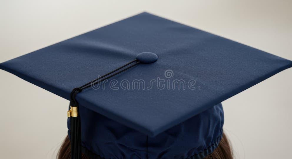 Dark Blue Graduation Cap Close Up Stock Illustration - Illustration of ...