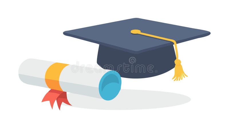 Dark Blue Graduation Cap with Diploma, Vector Design Generative AI ...