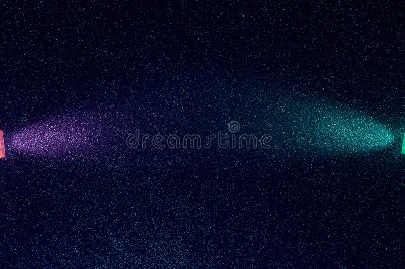 On a Dark Blue Grainy Background, Short Oncoming Light Green and Purple ...