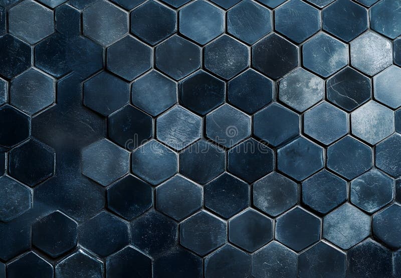 Dark Blue Gray Hexagonal Floor Tile Texture Stock Illustration ...