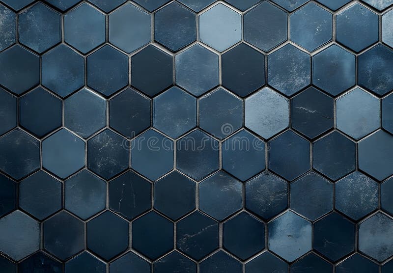 Dark Blue Gray Hexagonal Floor Tiles Texture Stock Illustration ...