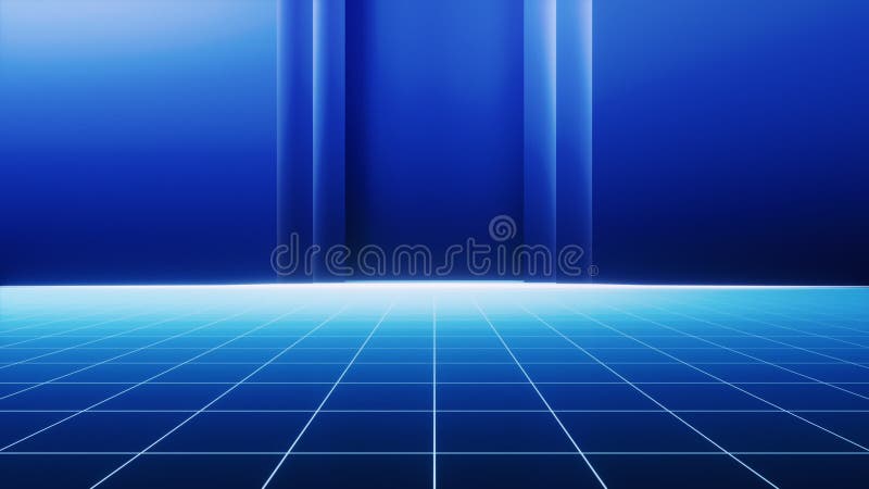 Dark Blue Grid Floor Background, 3d Rendering Stock Footage - Video of banner, event: 325923216