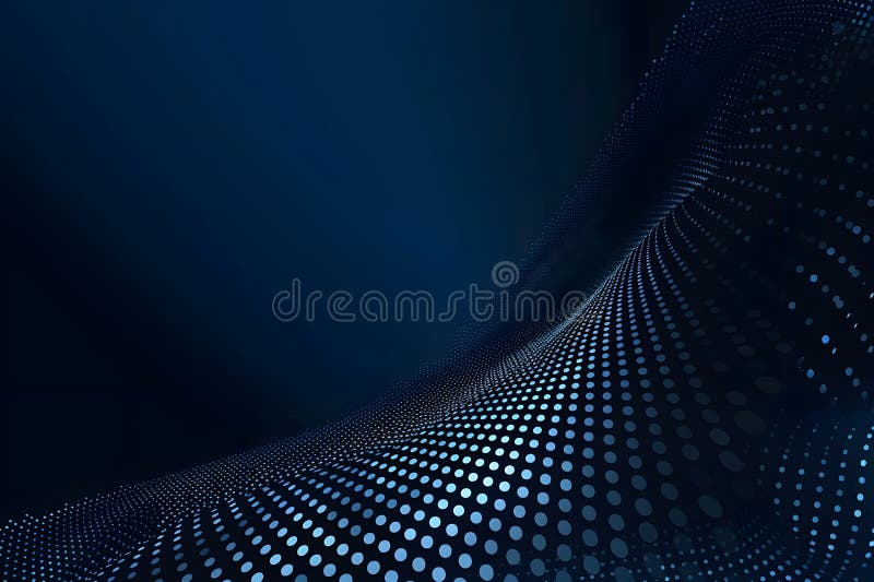 Dark Blue Halftone Dots Vector Illustration - AI Generated Stock ...