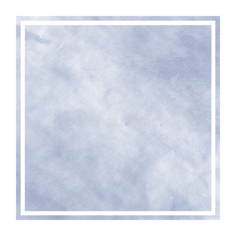 Dark Blue Hand Drawn Watercolor Rectangular Frame Background Texture ...