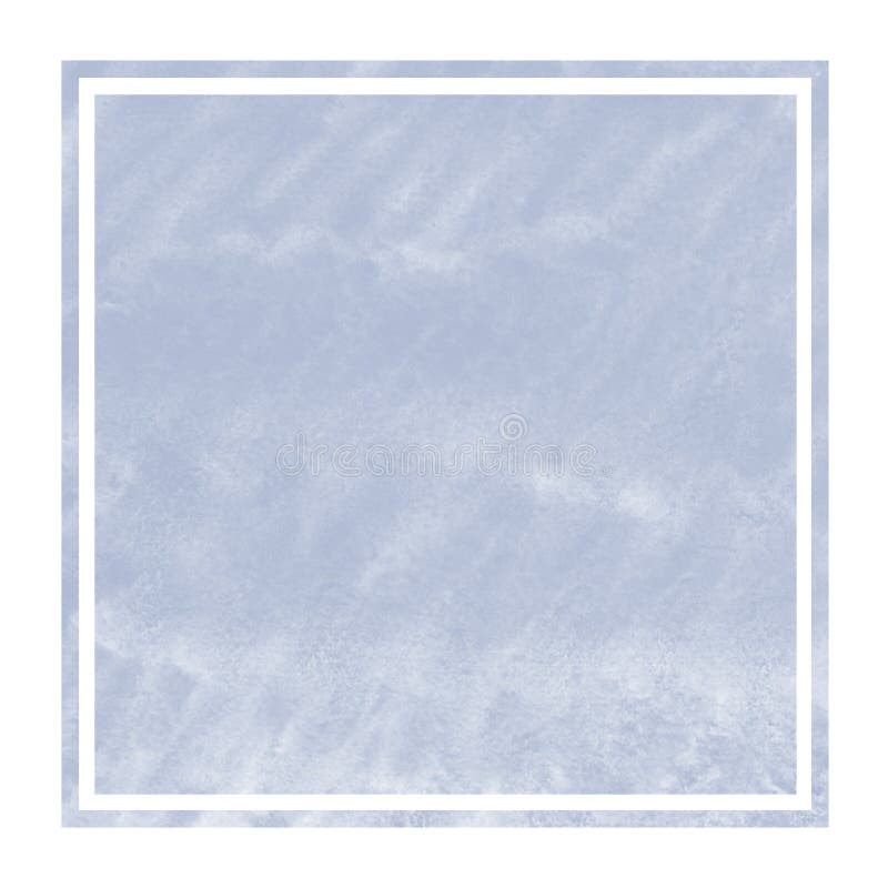 Dark Blue Hand Drawn Watercolor Rectangular Frame Background Texture ...