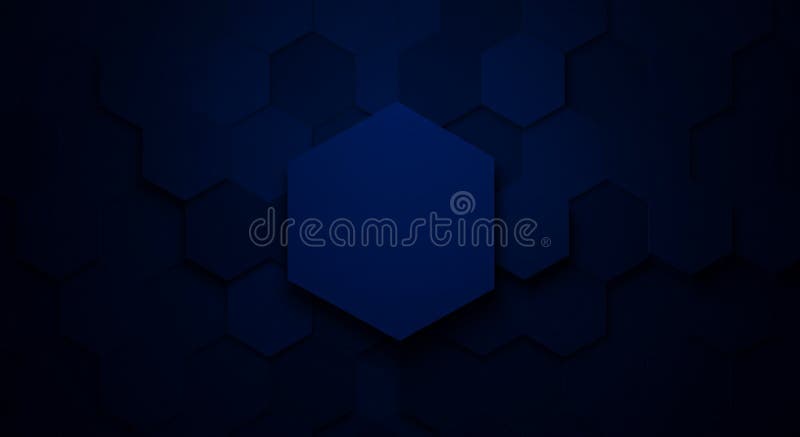 Dark Blue Hexagonal Pattern Featuring a Prominent Central Hexagon on a ...
