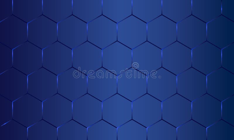Dark Blue Hexagonal Pattern Vector Abstract Background. Dark Honeycomb Texture Grid Stock ...