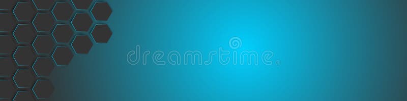 Dark Blue Horizontal Background with Honeycombs with Blue Glow. Modern ...