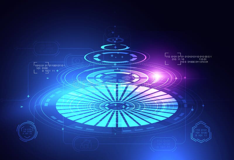 Dark Blue Hud Interface and Infographics Stock Illustration ...