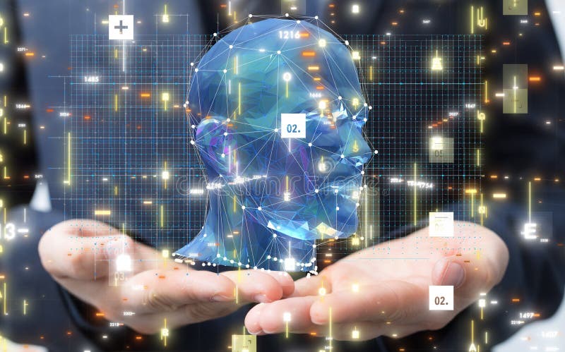 A Dark Blue Human Head Thought Mind Stock Image - Image of brain ...