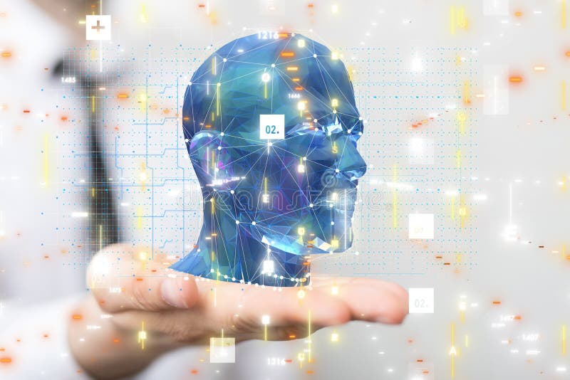 A Dark Blue Human Head Thought Mind Stock Image - Image of mental ...